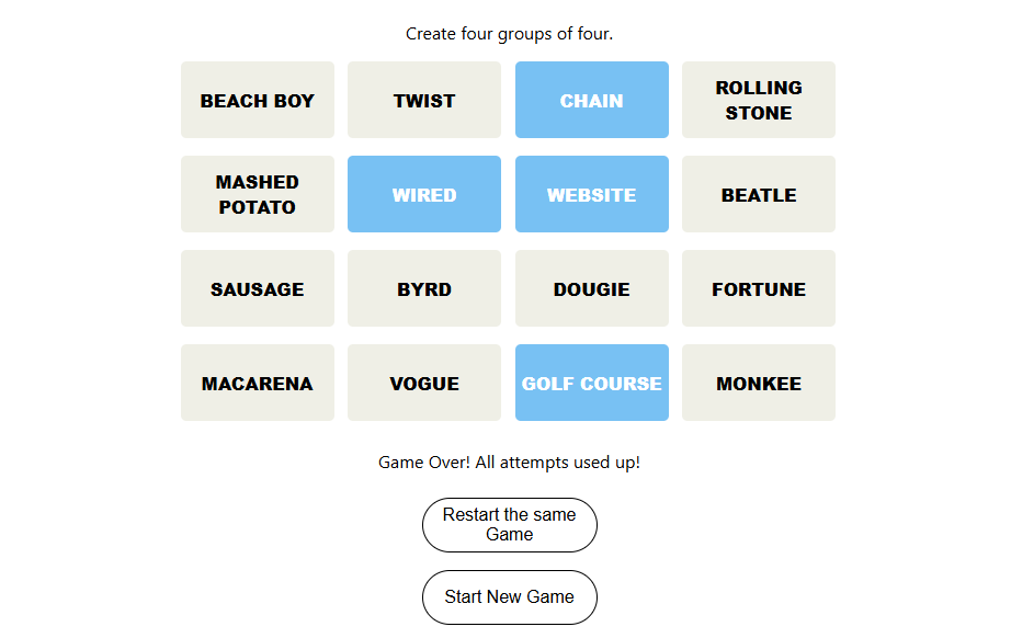 Connections Game - Play Connections Game On Royaledle Game